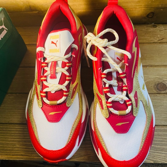 Puma | Shoes | New Kids Puma Pre School Rsfast Glitz Ps White Red Team ...